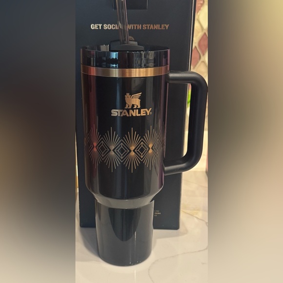 Stanley | Dining | Stanley Black And Gold Tumbler | Poshmark